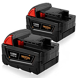 VANON High Output 18V 6.0Ah M-18 Battery Replacement for Milwaukee M 18 Battery Lithium ion 48-11-1850 48-11-1862 48-11-1840 48-11-1828 48-11-1815