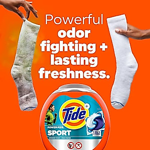 Tide Power Pods Laundry Detergent Pacs with Febreze Sport, 45 Count, Febreze Freshness with Sport Odor Defense