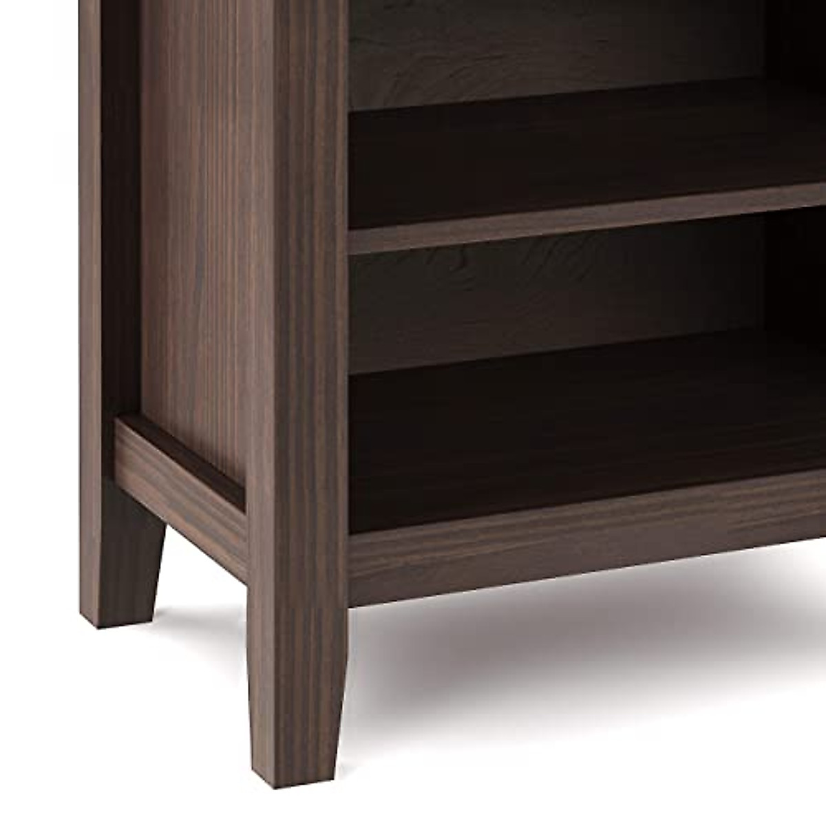 SIMPLIHOME Artisan 24 inches Wide Night Stand, Bedside table, Warm Walnut Brown SOLID WOOD, Rectangle, with Storage, 1 Drawer and 2 Shelves, For the Bedroom, Contemporary Modern