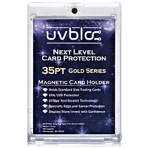 UVBLOC One Touch Card Holder (25 Pack) 35pt Magnetic Hard Case Pro Protector Sleeves for Trading Baseball Basketball Football Pokemon Sports Cards