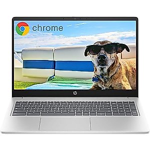 HP 15.6" Student Chromebook Laptop 2023 Newest, Quad-Core Intel Processor N200(Up to 3.7GHz), 8GB LPDDR5 RAM, 64GB eMMC, UHD Graphics, Light & Thin, Long Battery, Chrome OS