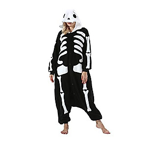 Skeleton Onesies Pajamas Unisex Adult Jumpsuit Animal Cosplay Costumes