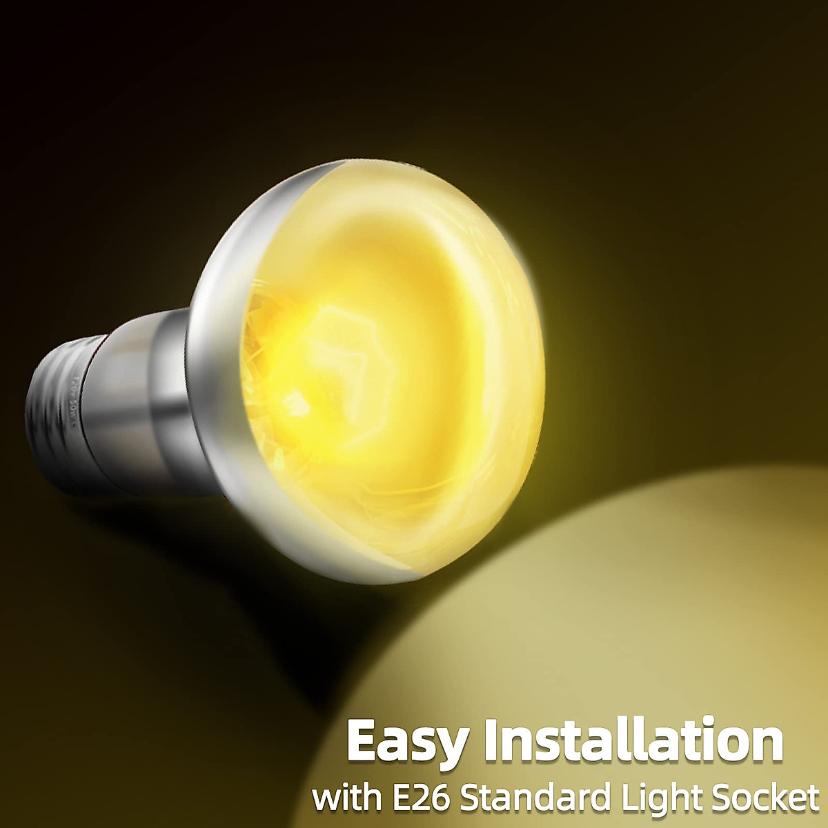 HETOO (Red/White Random Color Heat Lamp, Reptile Heat Lamp Bulbs, Full Spectrum Basking Spot Heat Light Bulbs for Reptiles & Amphibians Bearded Dragon Turtle Lizard Tank Accessories, E26 Base, 50W