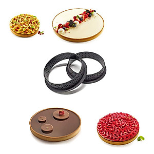 JUST N1 8 PCS Tart Rings Perforated Cake Mold Round Shape Mousse Circle Ring, Circle Tartlet, Perforated Mold Cake Decorating