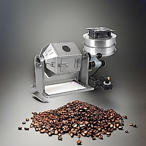 ICZW Coffee Bean Roaster with Coffee Bean Cooler Gas 3.8L Coffee Bean Baker Drum Type Stainless Steel for Home and Commercial Use
