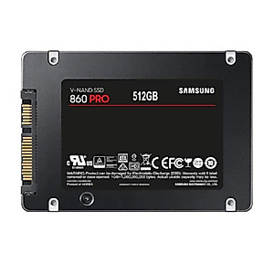 SAMSUNG 860 PRO SSD 512GB - 2.5 Inch SATA III Internal Solid State Drive with MLC V-NAND Technology (MZ-76P512BW)