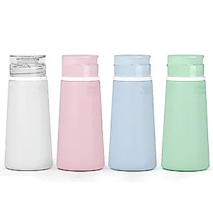 Valourgo Travel Bottles for Toiletries Tsa Approved Travel Size Containers BPA Free Leak Proof Travel Tubes Refillable Liquid Travel Accessories for Cosmetic Shampoo and Lotion Soap for travel, outdoor, GYM and household, Pink, White, Blue, Green