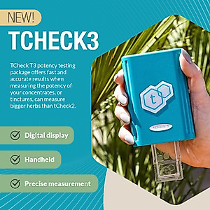 tCheck 3 Portable Potency Tester with Reusable Tray | UV Spectrometer for Accurate Potency Testing - Herbal Kit for Infusions, Edibles, Concentrates & Oils (Not for Flower Testing) Blue