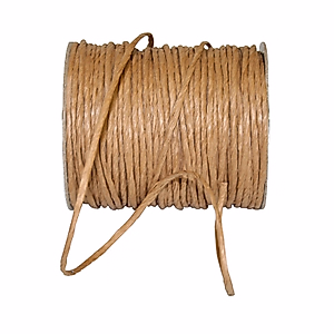 Reliant Ribbon 25125W-073-18C Wired Raffia Ribbon, 1/8 Inch X 100 Yards, Tan