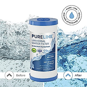 Pureline FXHTC 25 Micron 10" x 4.5" Replacement for GE FXHTC, GXWH40L, Culligan RFC-BBSA, W50PEHD, GXWH40L, GXWH35F, GNWH38S, DuPont WFHD13001, Pentair Pentek R50-BB, NSF 372 and NSF 42 (2 Pack)