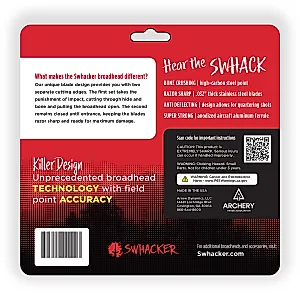 Swhacker SWH00207 #207 2 Inch Cut Broadheads Set of 3-100 Grain, Green, 2"