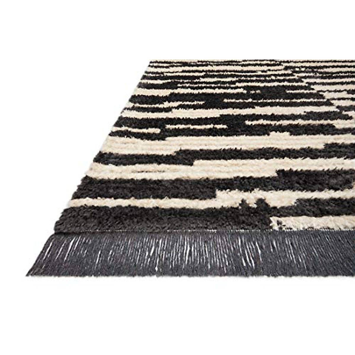 Loloi Chris Loves Julia x Alice Cream/Charcoal 5'-2" x 7'-6" Area Rug