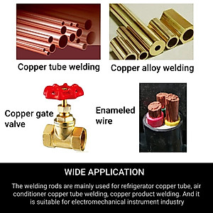 20Pcs Phosphor Copper Welding Rods Brazing Round Welder Rod Welding Consumables for Air Conditioner Refrigerators