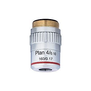 AmScope 4X Plan Achromatic Objective Lens with Knurled Ring
