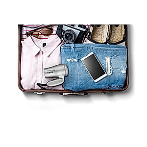 Conair 1875 Watt Compact Dual Voltage Travel Hair Dryer with Folding Handle, Grey