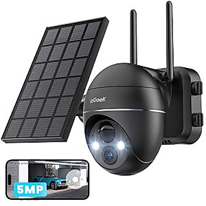 ieGeek solar security cameras wireless outdoor, PTZ solar battery home security withe lights,2.4Ghz WiFi Cam System with Sensor Light for Home Surveillance,AI Motion Detection, Color Night Vision,Work