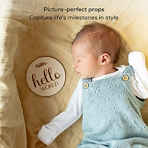 First Landings Birch Milestone Cards - Birch Milestone Markers for Baby's First Year - Light Brown