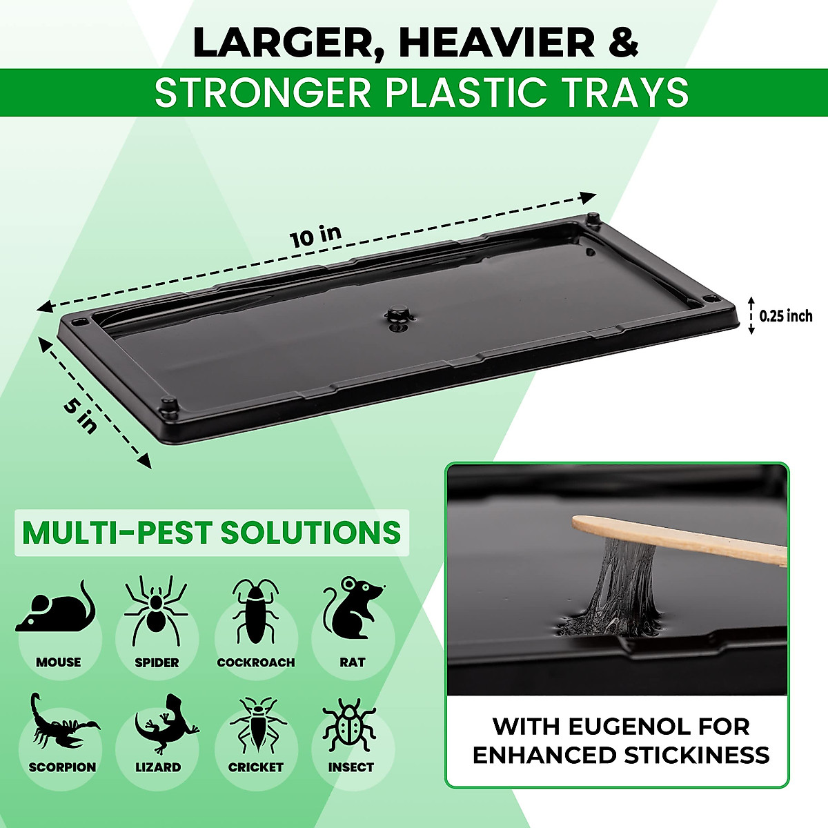 T3-R Sticky Traps for Bugs Extra Large (12 Pack) - Mouse and Insect Glue Boards - Disposable Non-Toxic Glue Traps for Mice and Rats - Extra Strength Sticky Glue Traps for Rodent