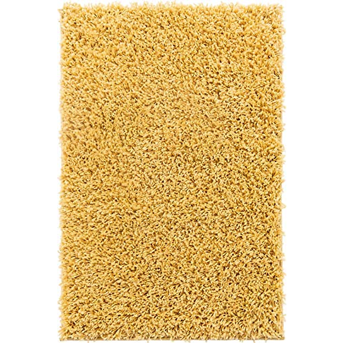 Rugs.com Everyday Shag Rug  –  Yellow 2x3  Shag Rug Perfect for Entryways, Kitchens, Breakfast Nooks and More