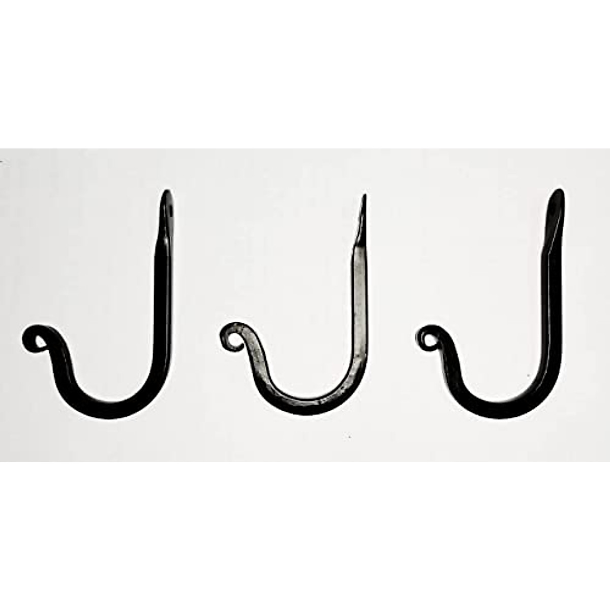 ATCUSA Wall Mounted Hook - Wrought Iron Decorative Blacksmith Handmade Simple Iron Hook for Bathroom and Kitchen, Hooks for Hanging Robes, Towels, Coats, Cloths, Bags, Keys and Jewelries (3)