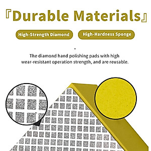 4 Pcs/Set Diamond Polishing Pads for Hand Sanding Tile Concrete Glass Ceramics Marble Granite, Wet or Dry Diamond Sanding Pads, Tile Tools(60#,100#,200#,400#)