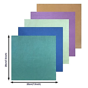 Misscrafts 50pcs Top Cotton Craft Fabric Bundle Squares Fat Quarters Quilting Fabric Pure Colour for Sewing Crafting Patchwork DIY Scrapbooking (20x20cm)