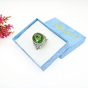 HSQYJ Retro Color Crystal Pear Ring Elegant Vintage Rhinestone Flower Cocktail Statement Rings Uniquely Stylish Fashion Creative Engagement Jewelry for Women