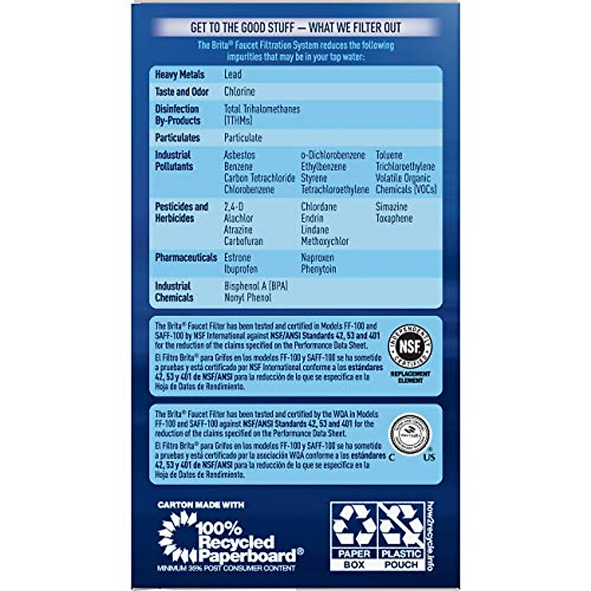 Brita Tap Water Filter, Water Filtration System Replacement Filters For Faucets, Reduces Lead, BPA Free – Chrome, 1 Count