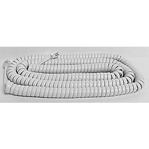 The VoIP Lounge Replacement 25 Foot Long White Handset Curly Cord for AT&T Phone