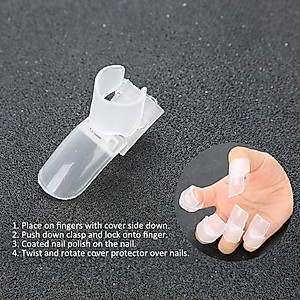 FILFEEL Nail Polish Protector, 20Pcs Manicure Cover Finger Varnish Nail Art Tips Clip Holder