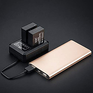 JJC NP-W126 Battery Charger USB Dual Slot for Fuji Fujifilm X-T3 X-T2 X-T1 X-S10 X-T30 X-T20 X-T10 X-T200 X-T100 X100V X100F X-H1 X-PRO3 X-PRO2 X-E4 X-E3 X-E2 X-E2S X-E1 X-A7 and More Fujifilm Cameras