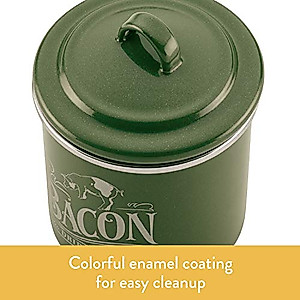 Ayesha Curry Enamel on Steel Bacon Grease Can / Bacon Grease Container - 4 Inch, Green