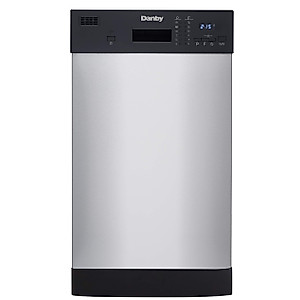 Danby 18 Inch Built in Dishwasher, 8 Place Settings, 6 Wash Cycles and 4 Temperature + Sanitize Option, Energy Star Rated with Low Water Consumption and Quiet Operation - Black (DDW1804EB)