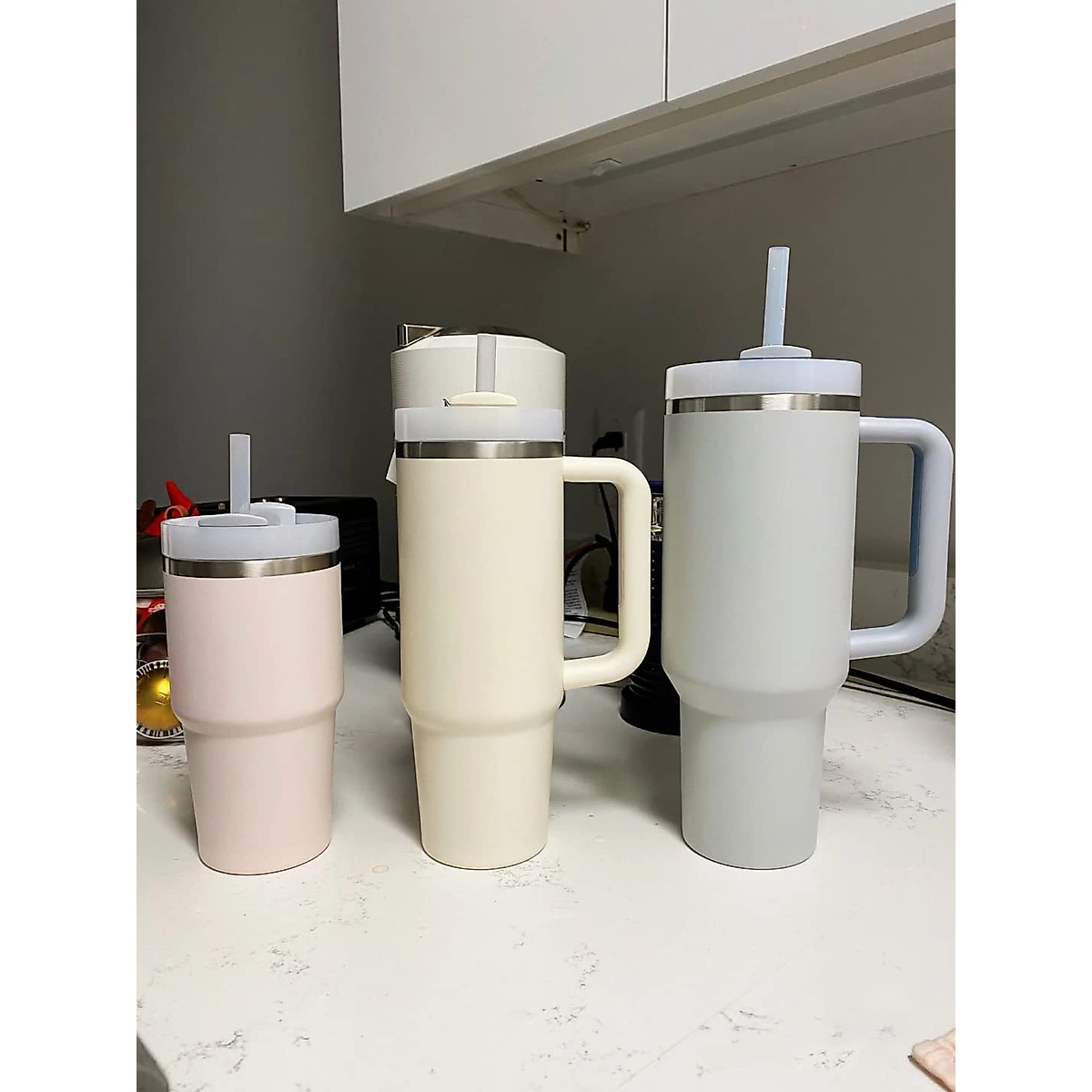 YOUEXPERT 20 oz Tumbler with Straw, Insulated Tumblers with Lid and Straw, 20 oz Cup Stainless Steel Mini Outdoor Sports Travel Tumblers - rose quartz