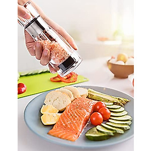 Pepper Grinder or Salt Mill Set Grind Smoothly-Adjustable Coarseness Refillable Pepper Mill Grinder Easy To Clean TREBLEWIND