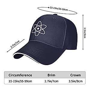 Retro Atomic Atom Symbol Sandwich Cap Outdoor Leisure Adjustable Baseball Hip Hop Cap Unisex Black
