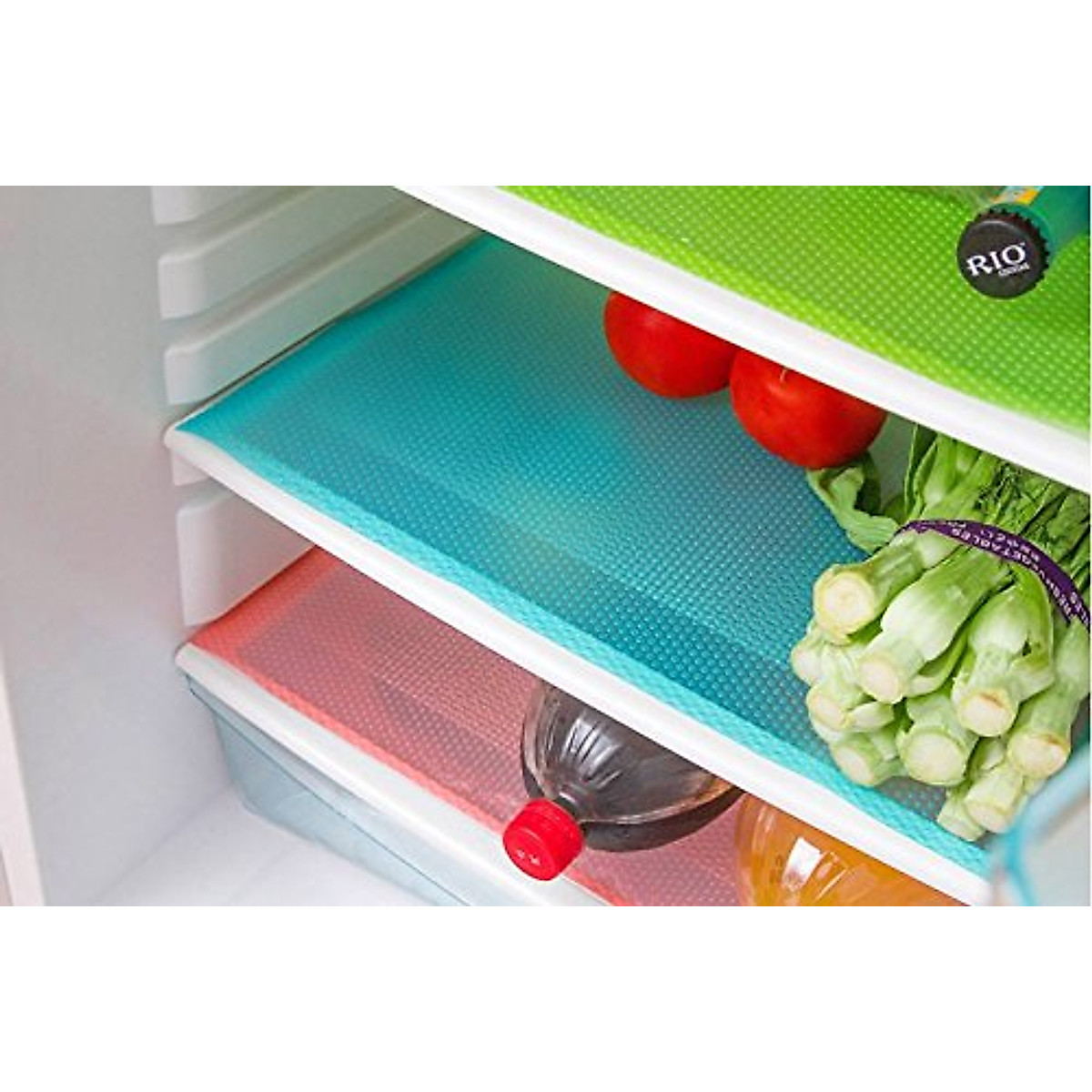 Cafurty 6 Pcs Refrigerator Liners, Can Be Cut Refrigerator Mats Waterproof Fridge Pads Vegetable Fruits Fresh Pad Drawer Table Placemats Cabinet Protective Pads Shelves Mats