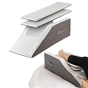 Kӧlbs Single Or Double Leg Elevation Pillow | Post Surgery Leg Pillow | Stylish Chic Jacquard Cover | Ankle Knee and Leg Support Pillow for Injury After Surgery (Adjustable)