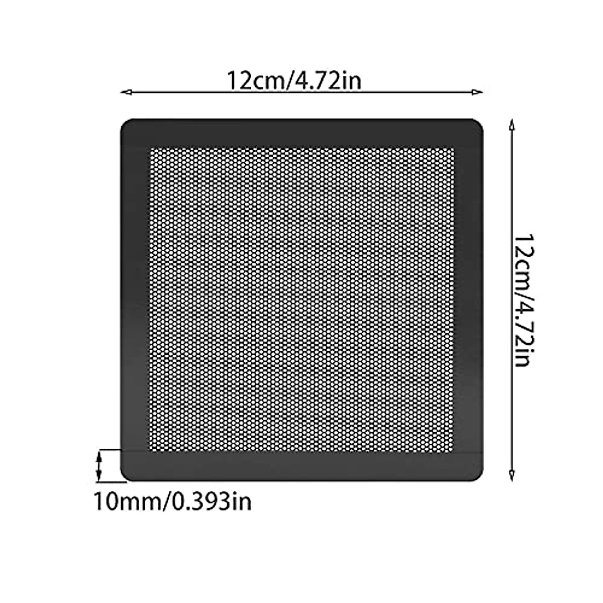HFEIX 120MM PC Fan Dust Filter Computer Case Fan Magnetic Frame Dust Filter Fine PVC Mesh Length 4.72 x 4.72 inches Black-4Pack