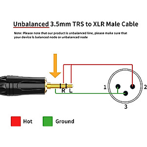 CableCreation 3.5mm to XLR Cable 10FT, 3.5mm Male to XLR Male Microphone Cable, XLR to 3.5mm Cable Compatible with iPhone, iPod, Tablet, Laptop, Microphone, Amplifier, Audio Board, 3M