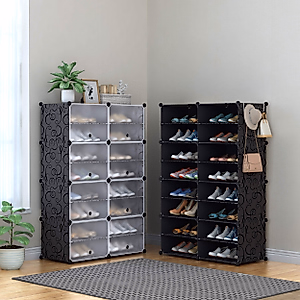 HOMIDEC Shoe Rack, 8 Tier Shoe Storage Cabinet 32 Pair Plastic Shoe Shelves Organizer for Closet Hallway Bedroom Entryway