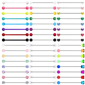 EVELICAL 48Pcs 14G Acrylic Industrial Barbell Earrings for Women Men Cartilage Helix Body Piercing Jewelry 38mm 1&1/2 Inch Piercing Bar Style A