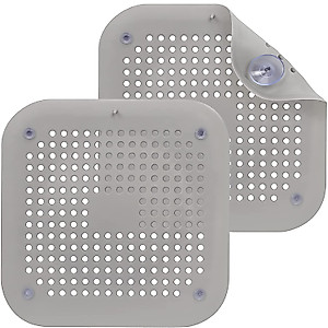 FYY Drain Hair Catcher, 2 Pack Silicone Hair Stopper Cover Shower Drain Hair Strainers Stopper Hair Trap Easy to Install and Clean for Bathroom Bathtub Tub and Kitchen, Bathroom Accessories, Grey+Grey