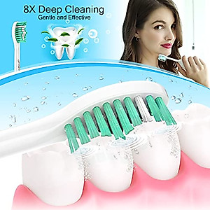 Toptheway Replacement Brush Heads Compatible with Sonicare E-Series Essence Xtreme Elite Advance and CleanCare Screw-On Toothbrush Handles HX7022/66, 6 Pack