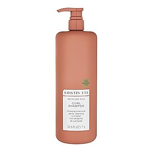Kristin Ess Moisture Rich Curl Shampoo for Wavy to Tight Curls 2A-4C - Lightly-Clarifying, Anti-Frizz, Sulfate, Paraben & Silicone Free, 33.8 fl. oz.