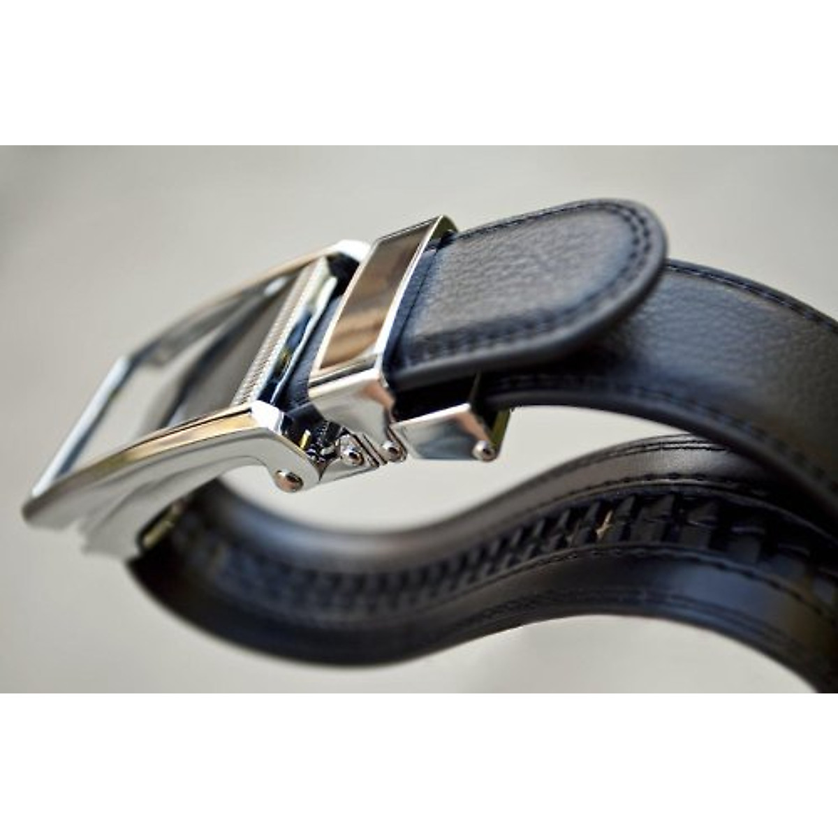 SlideBelts Men's Classic Belt - Custom Fit (Mocha Brown Faux Leather with Gunmetal Buckle, One Size)