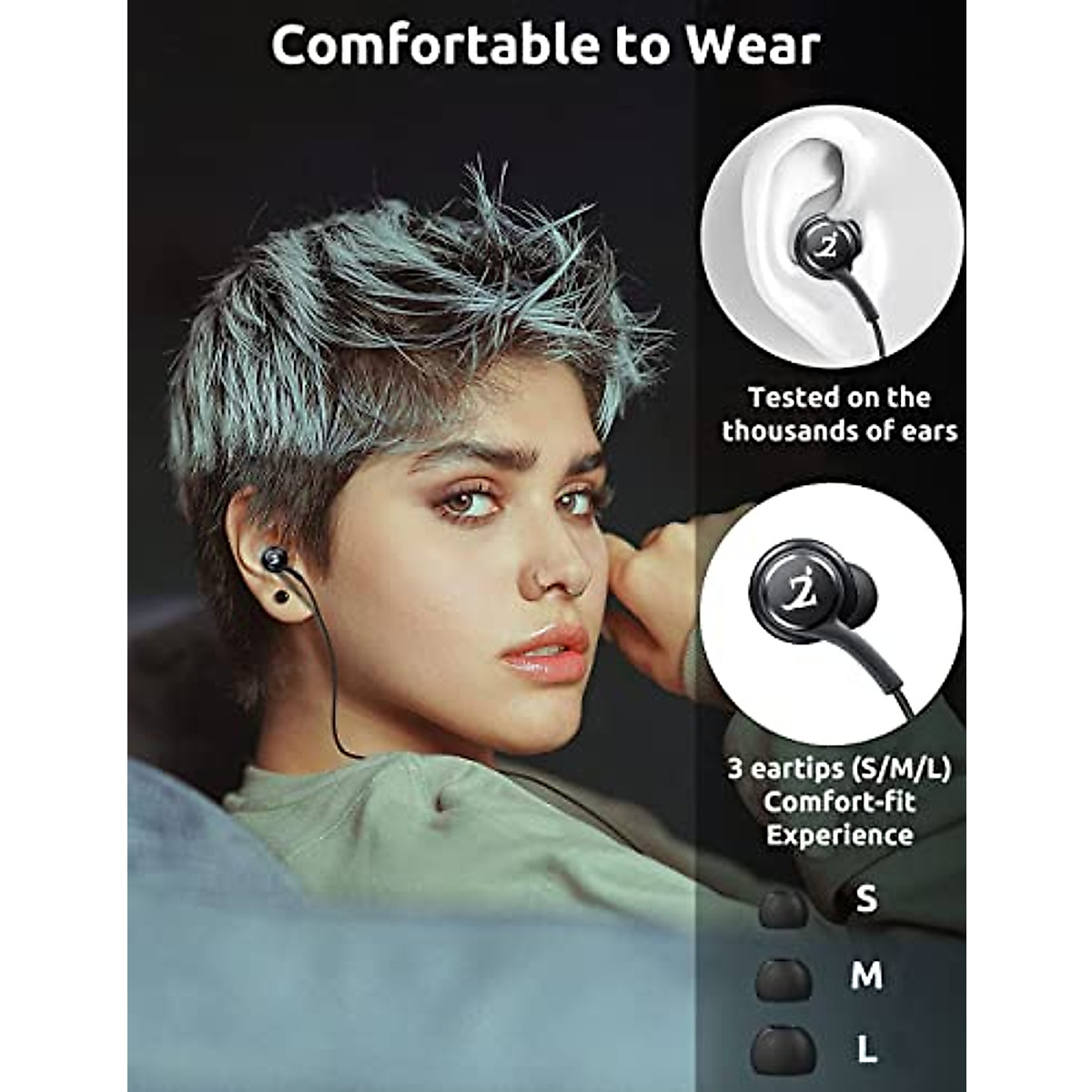 PRO Stereo Headphones Compatible with Your Samsung Galaxy S21+ 5G/Plus/Ultra with Hands-Free Built-in Microphone Buttons + Crisp Digital Titanium Clear Audio! (USB-C/PD)