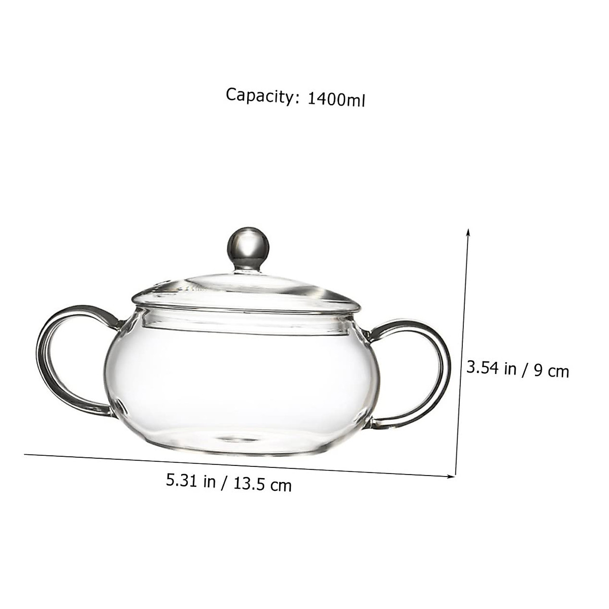 OKUMEYR Glass Saucepan with Lid Stovetop Glass Pots Clear Clear Saucepan Clear Pot Shot Glass with Lid Serving Baby With Cover Glass Surface High Borosilicate Glass