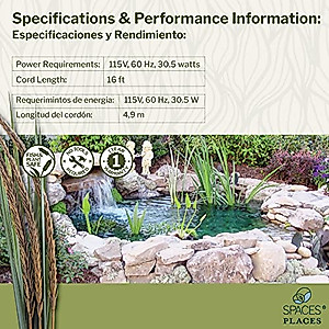 Beckett Corporation G250AG GPH Small Pond Pump 250 Gallons Per Hour, 16 Feet Cord, Black