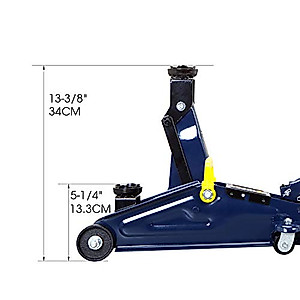 TCE AT82001U Torin Hydraulic Trolley Service/Floor Jack Combo with 2 Jack Stands, 2 Ton (4,000 lb) Capacity, Blue